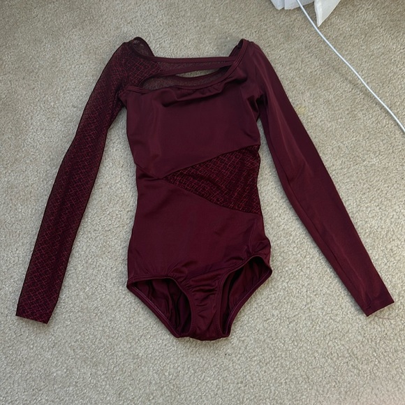 Body Wrappers | Other | Body Wrappers Burgundy Long Sleeve Leotard ...